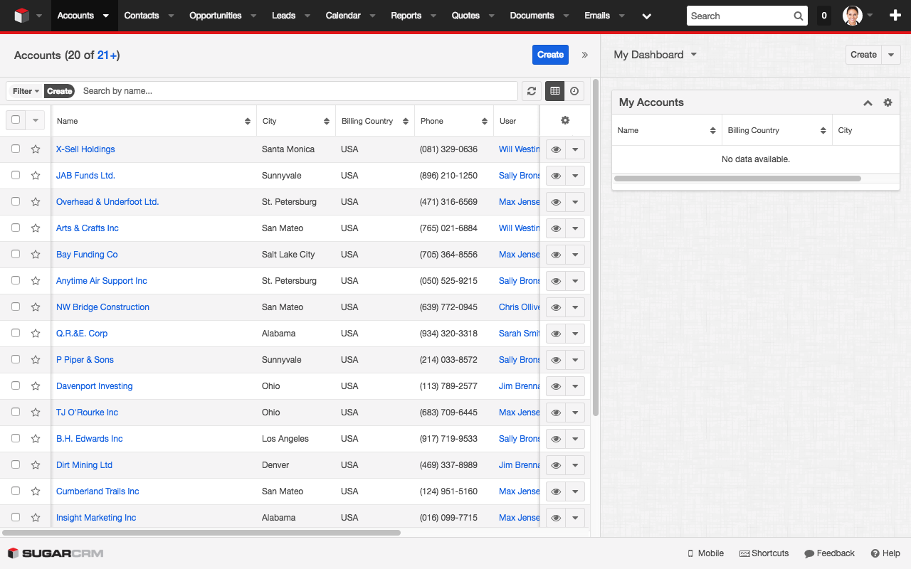 SugarCRM product UI - elwincito josue designs stuff