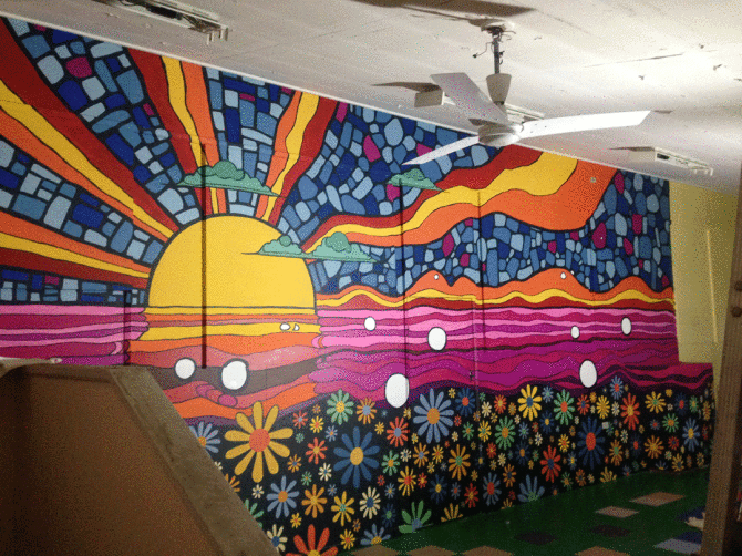 70's Mural for Aussie TV - Stacey Kurtz Art