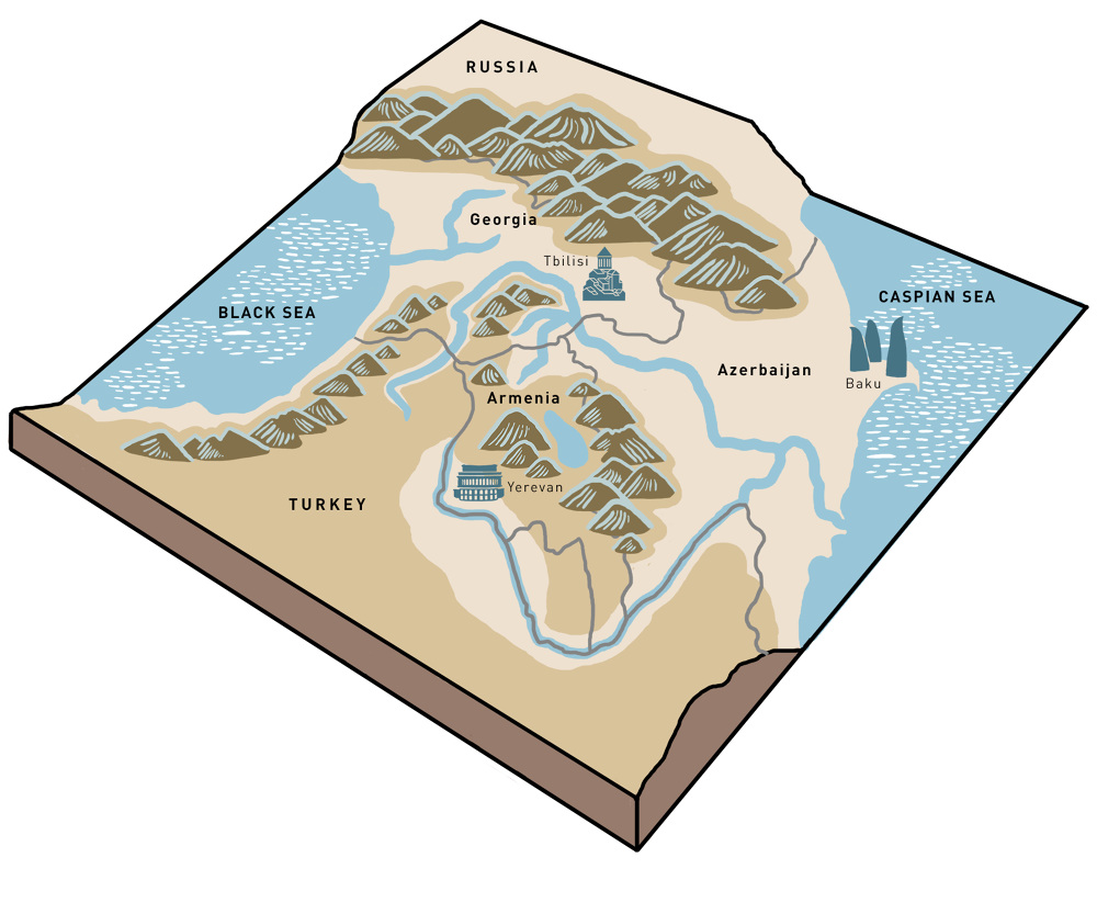 Map of Caucasus - Maria Libert