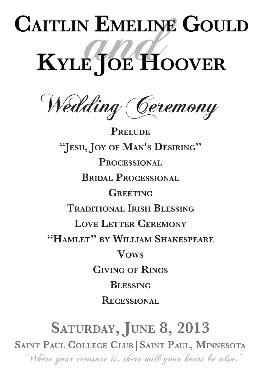 Wedding Invitation + Program - caitlin jo scott