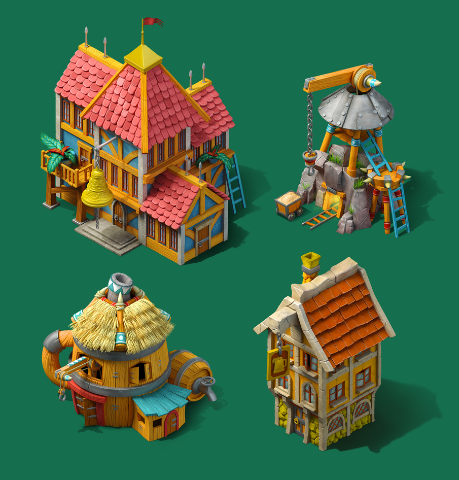 Social Game buildings - Dron Kryukov