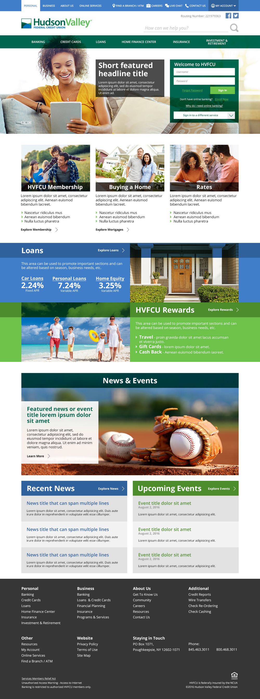 Hudson Valley Federal Credit Union Website Redesign - Troy Stenstrom Design