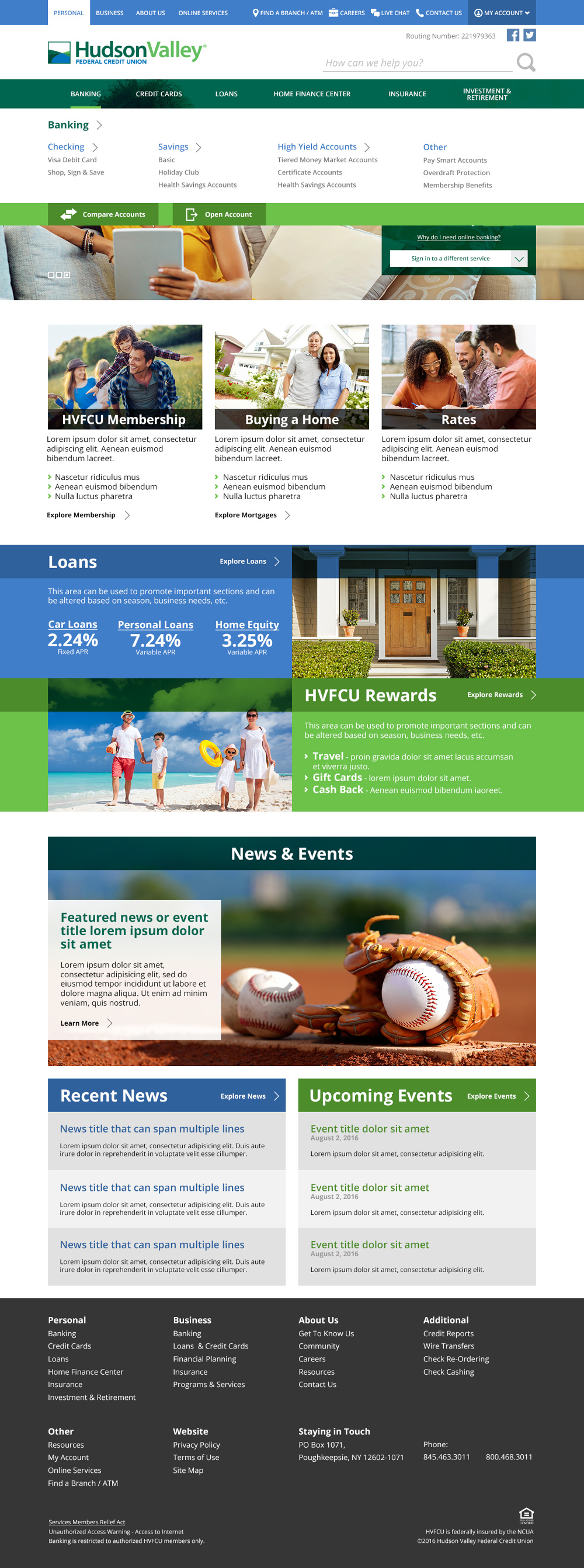 Hudson Valley Federal Credit Union Website Redesign - Troy Stenstrom Design