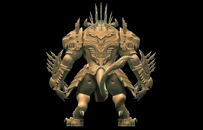 Rytlock figure render - Katie Hyatt Modelmaking