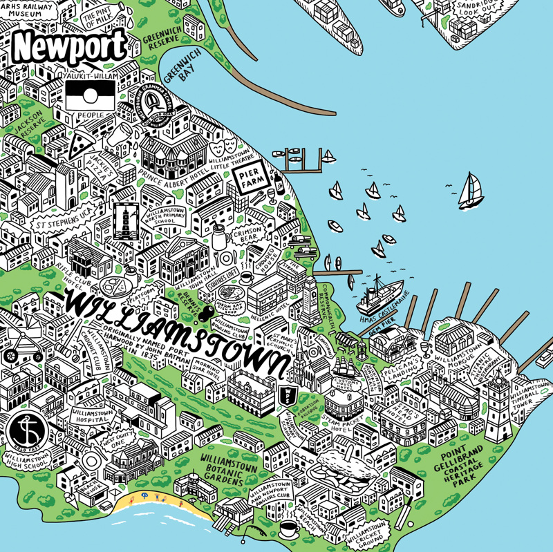 Hand Drawn Map of Melbourne - Jenni Sparks