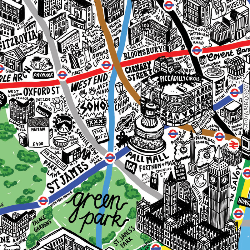 Hand Drawn Map of London - Jenni Sparks