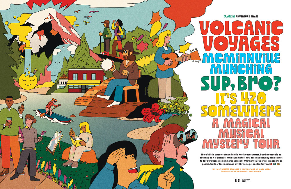 Portland Monthly magazine - Summer Guide 2024 - Mark Wang.Illustration