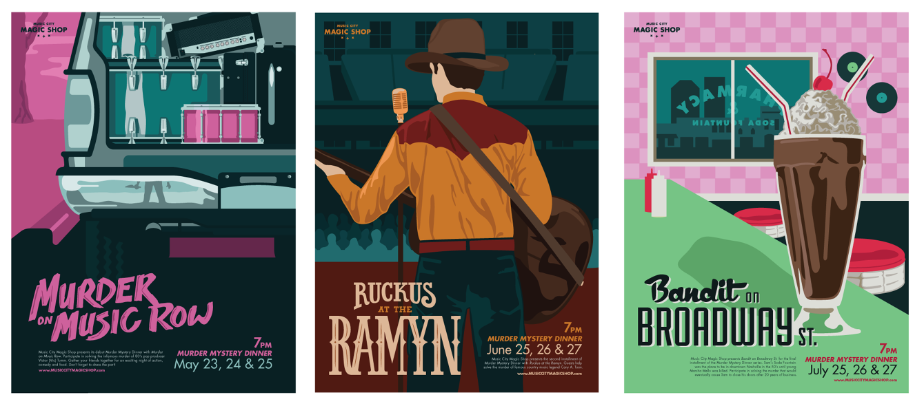 MCMS Murder Mystery Dinner Poster Series - Josh Carnley