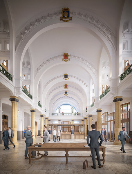 HISTORIC COURTHOUSE, ANTWERP - Joris Bourgeois architectural visualisation