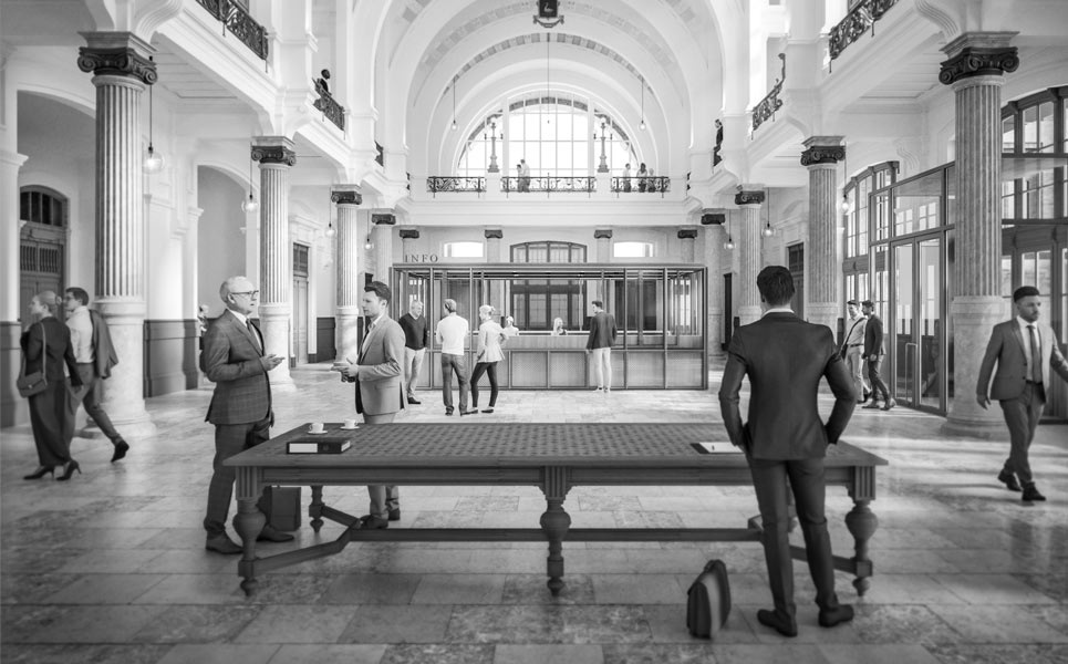 HISTORIC COURTHOUSE, ANTWERP - Joris Bourgeois architectural visualisation