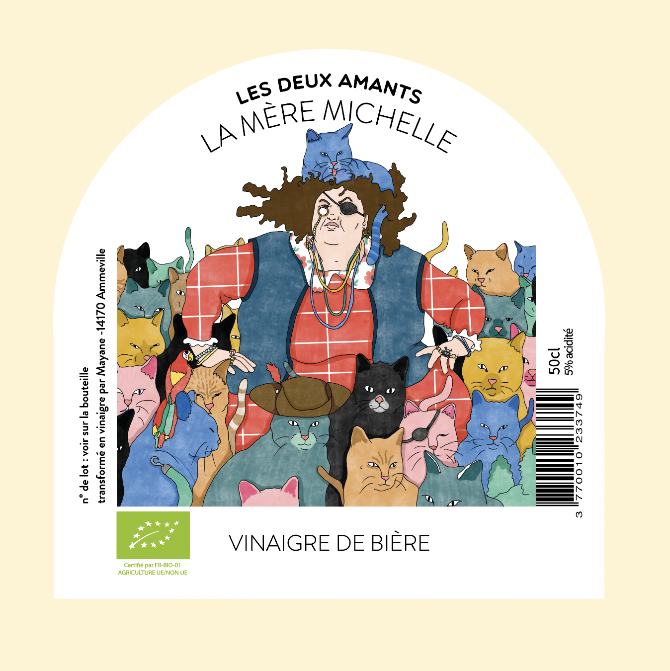 La mère Michelle a perdu son chat? - Étiquette de vinaigre de bière ...