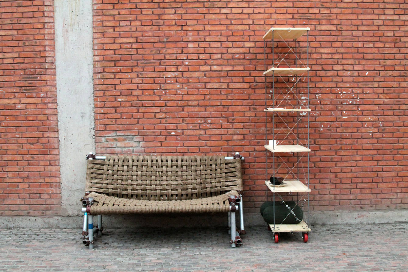 Scaffold Sofa, Cutting Board Shelf - matthewstrong.com