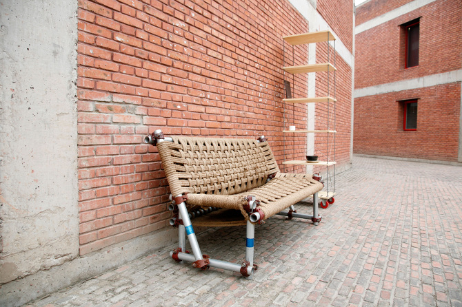 Scaffold Sofa, Cutting Board Shelf - matthewstrong.com
