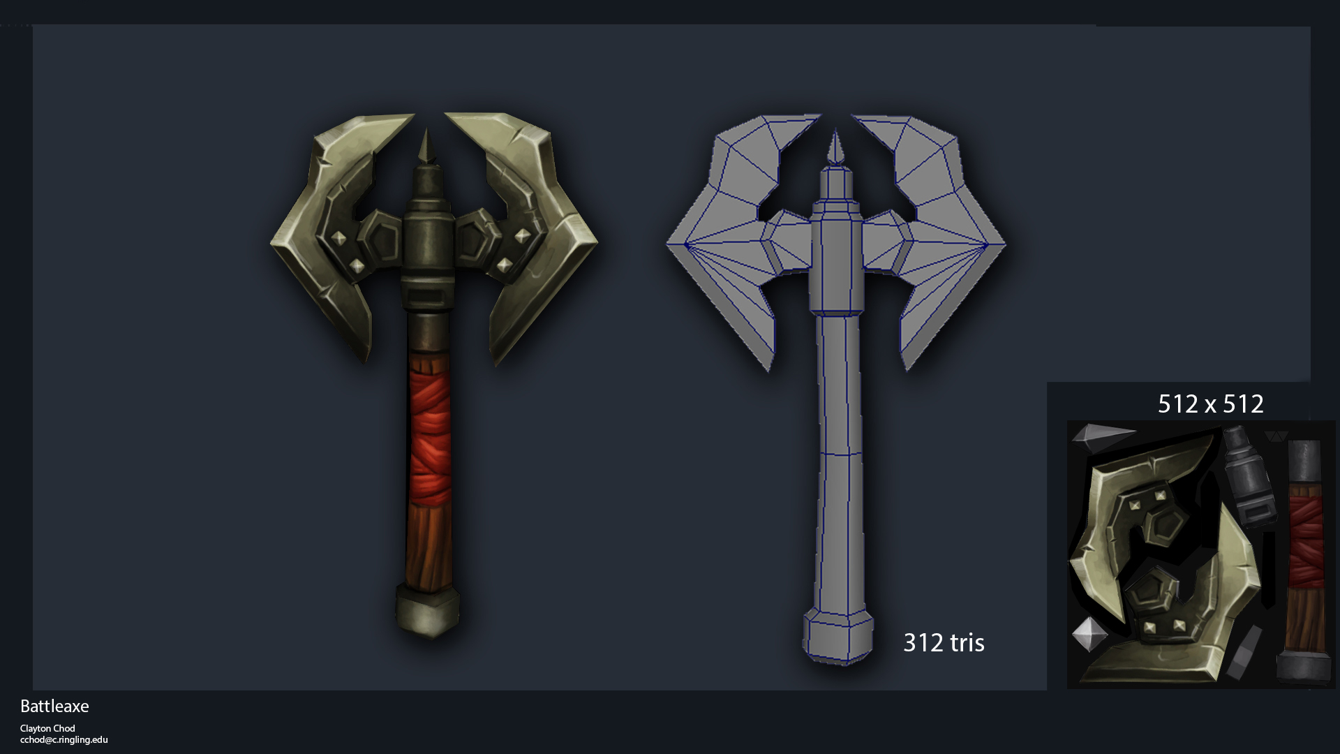 Hand Painted Battleaxe - Clayton Chod - 3D Artist