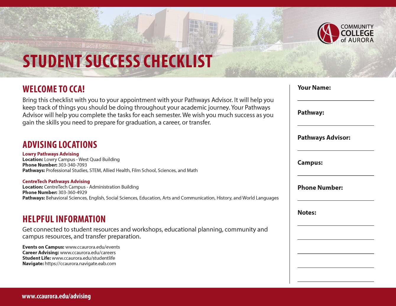 Advising Checklist - Ana Romero