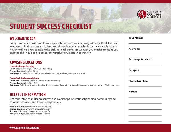 Advising Checklist - Ana Romero