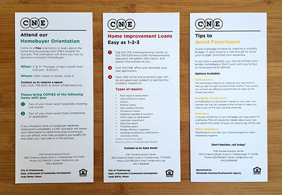 CNE Informational Rack Cards - Gabrielle Blades