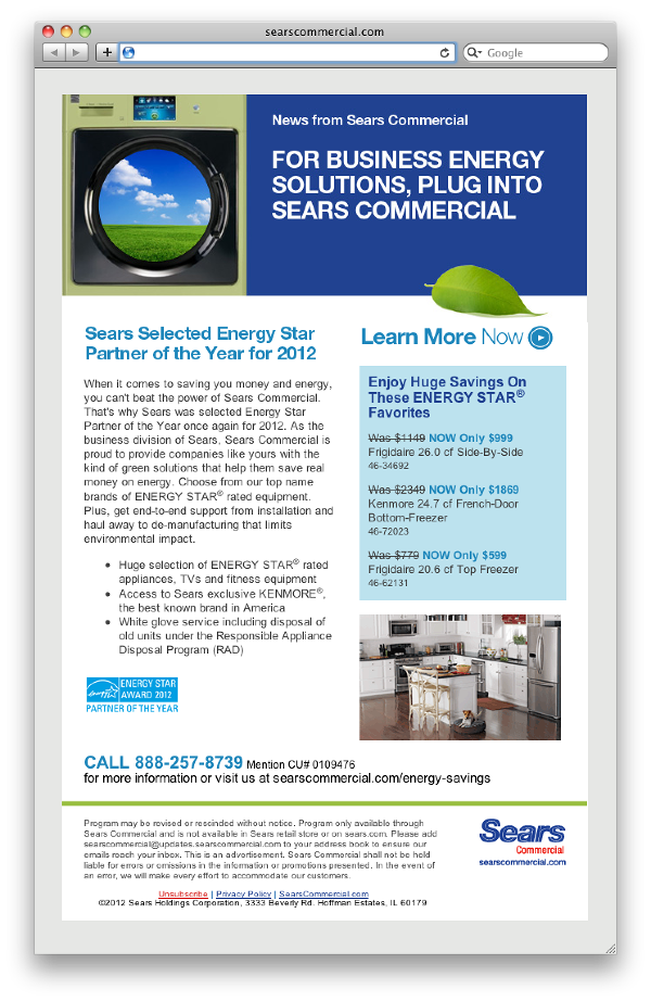 Sears Commercial – Email - Robert Salm