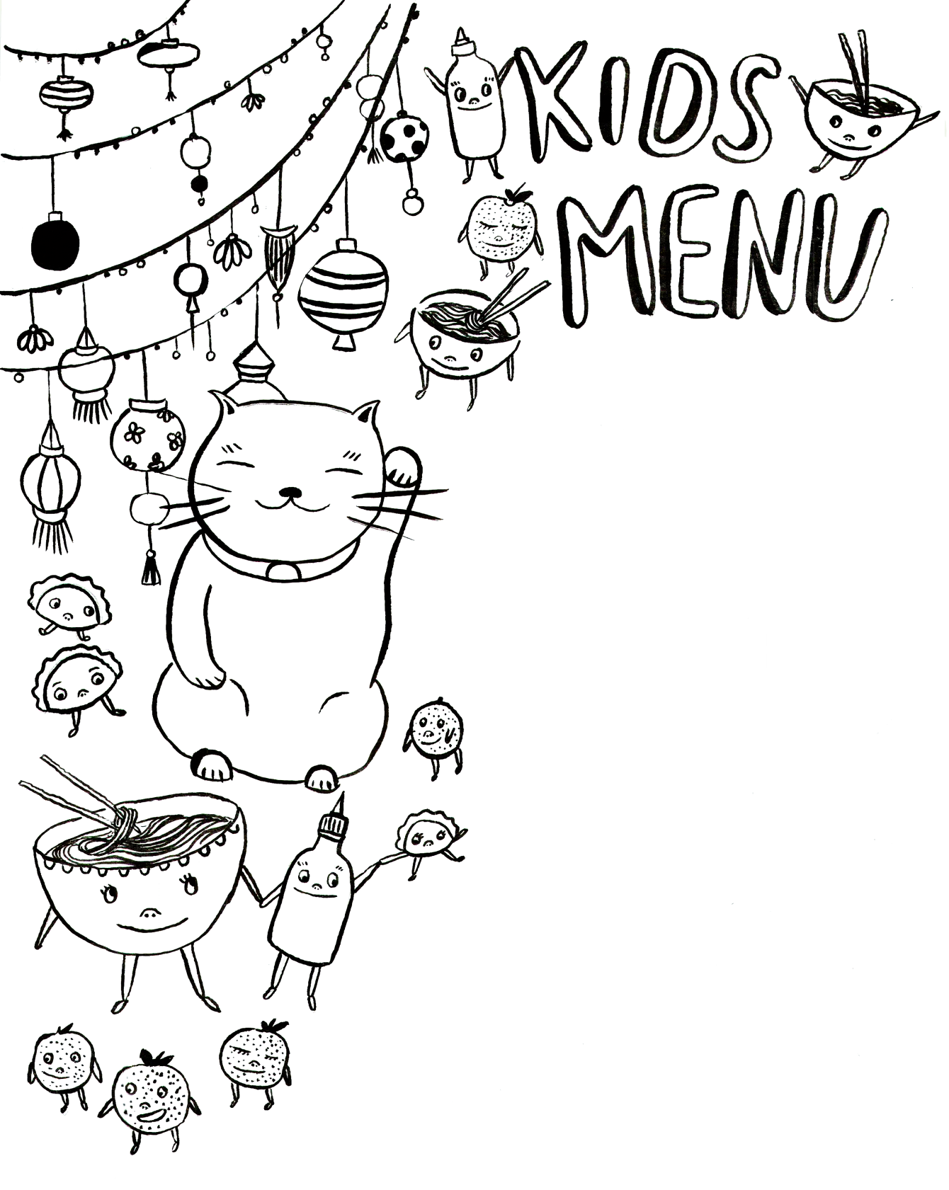 Dumpling Kids Menus - Lucy Michell Illustration