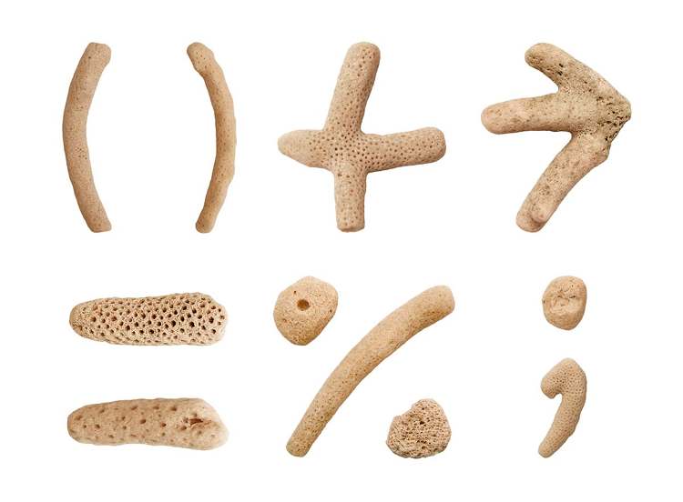 coral typography punctuation marks - Monique Goossens