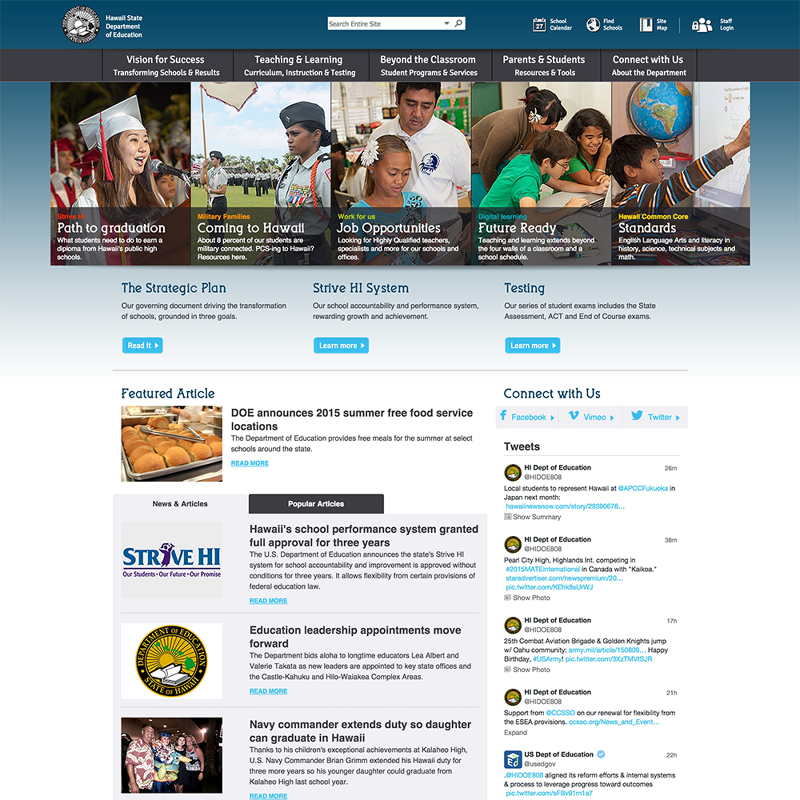 Hawaii DOE Website - Ian Cooley's Portfolio