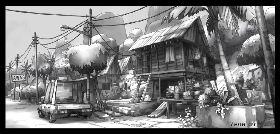 Village -Visual Development Art - www.cgooi.com