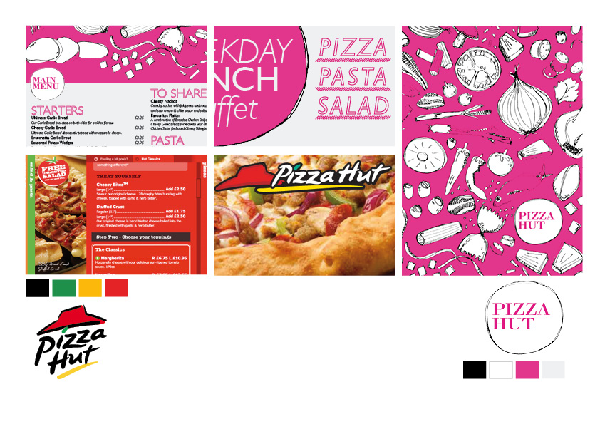 Make the naff cool: Pizza Hut rebrand - Abbie Franks graphic design