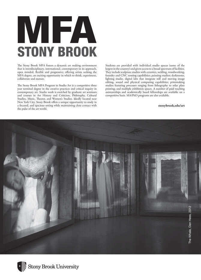 MFA Program Advert for Stony Brook University - Fiona Cashell Design