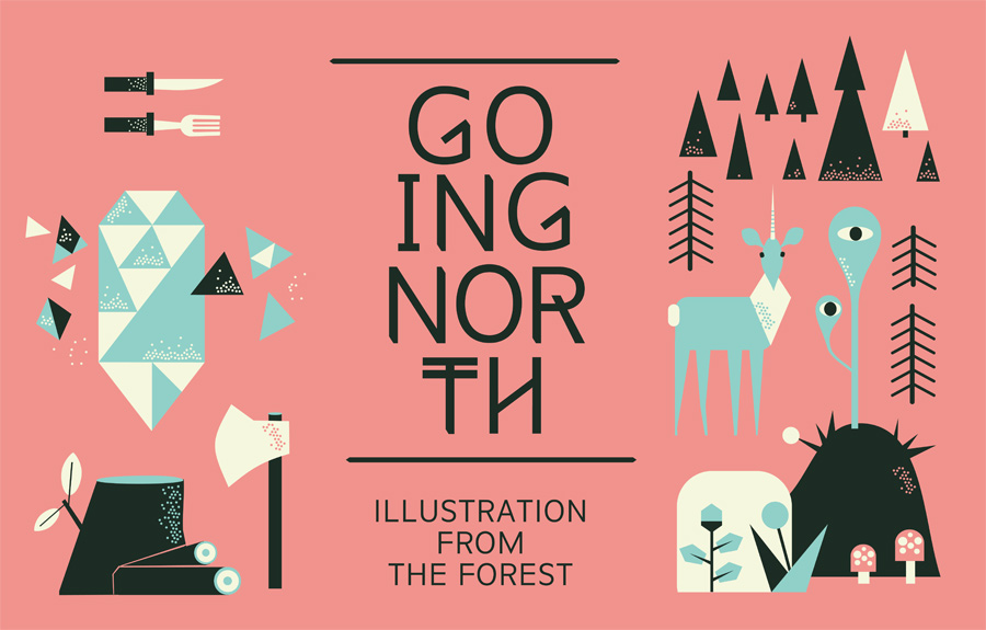 Going north flyer - going north illustration