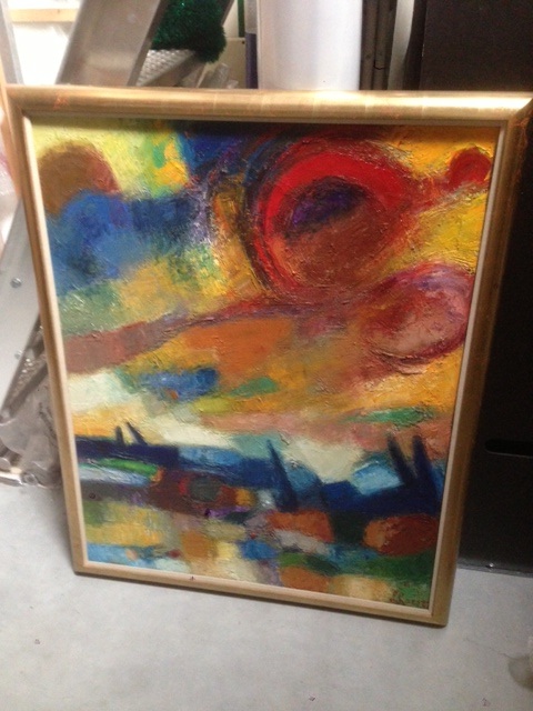 Painting "Landscape" by Engelbert L'Hoest (1919 - 2008) - www.wow.gallery