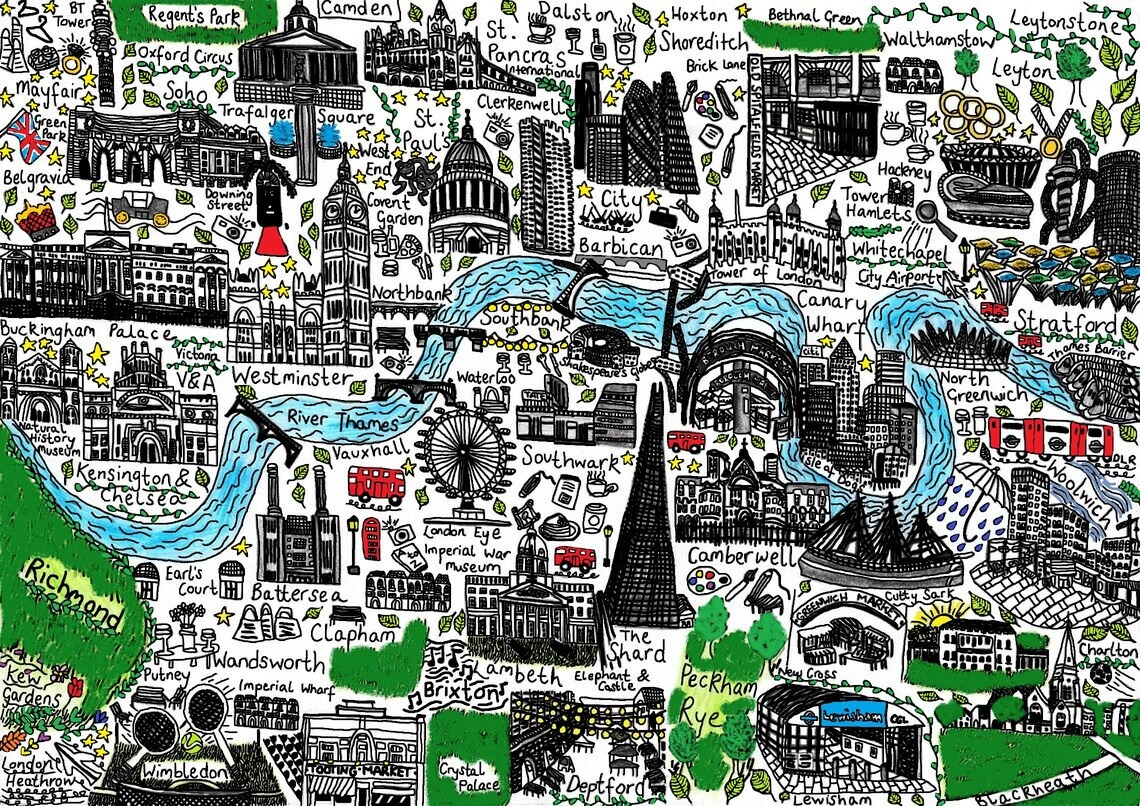 Illustrated Map of London - Kate Patricia