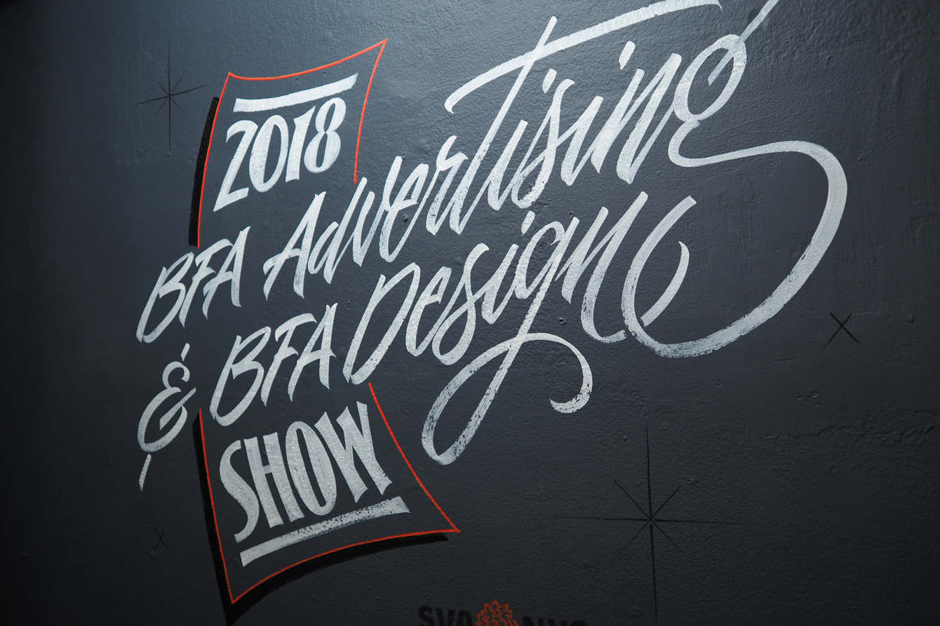 School of Visual Arts Spring Show '18 lettering - Brush & Leaf Inc.