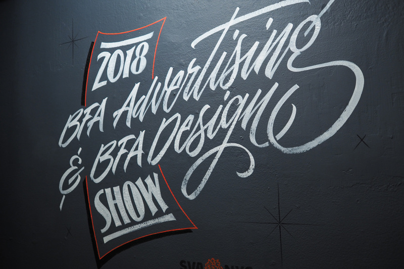 School of Visual Arts Spring Show '18 lettering - Brush & Leaf Inc.