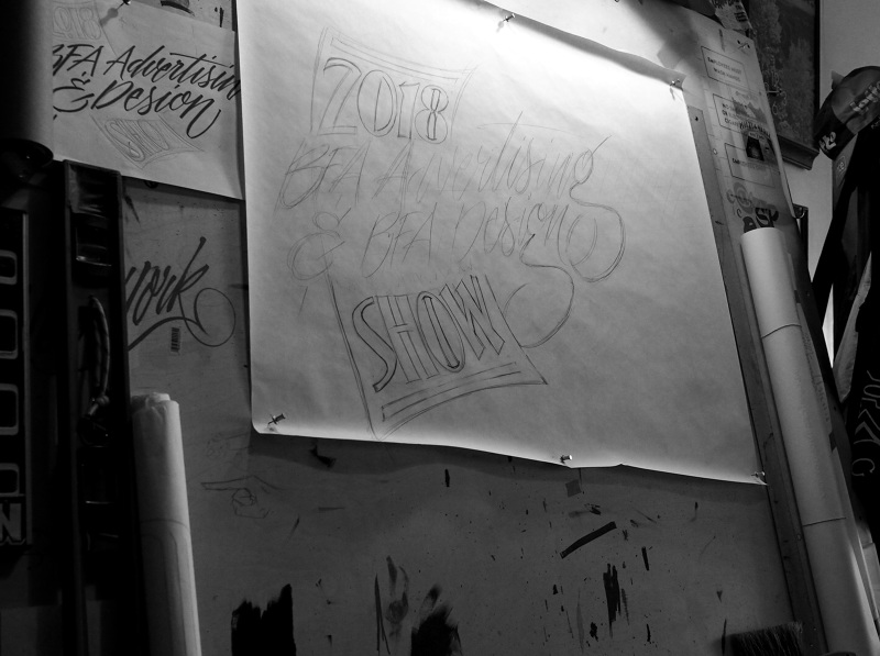 School of Visual Arts Spring Show '18 lettering - Brush & Leaf Inc.