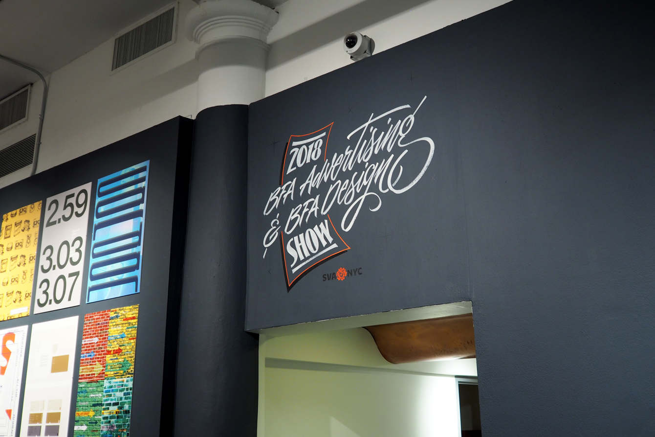 School of Visual Arts Spring Show '18 lettering - Brush & Leaf Inc.