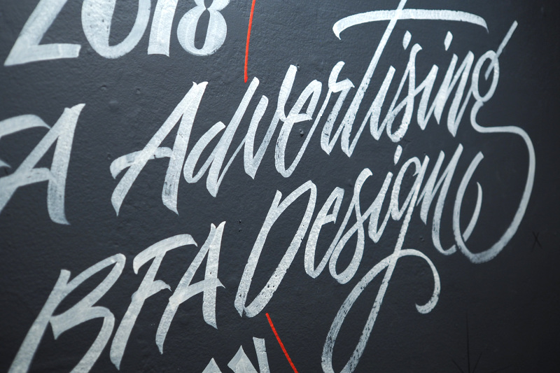 School of Visual Arts Spring Show '18 lettering - Brush & Leaf Inc.