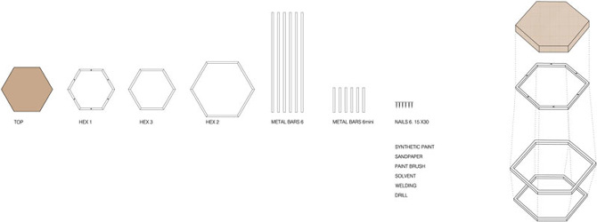 Hexagon stool - archithoughts