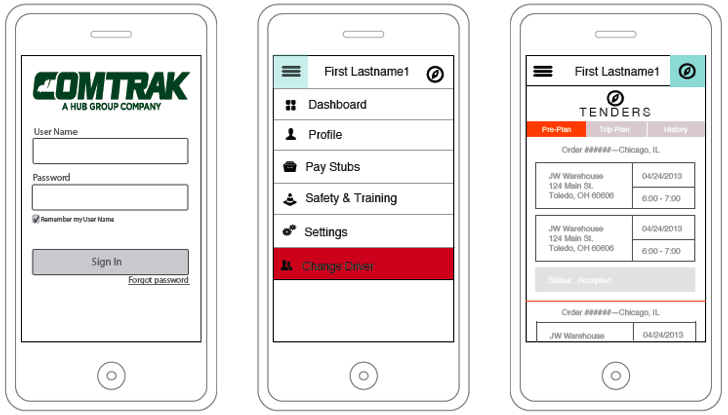 Comtrak -- Transportation Logistics Mobile App - rachelsamuels.com