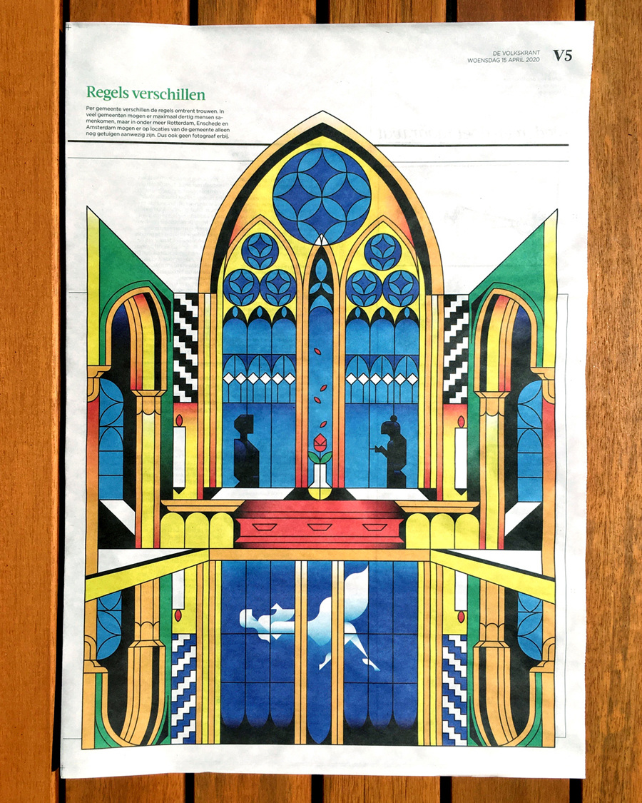 Volkskrant V - Maus Baus Illustration