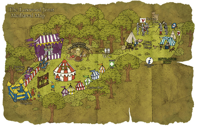 Loxwood Joust - Mediaeval Map - Russell Hardman - Illustrative Designer