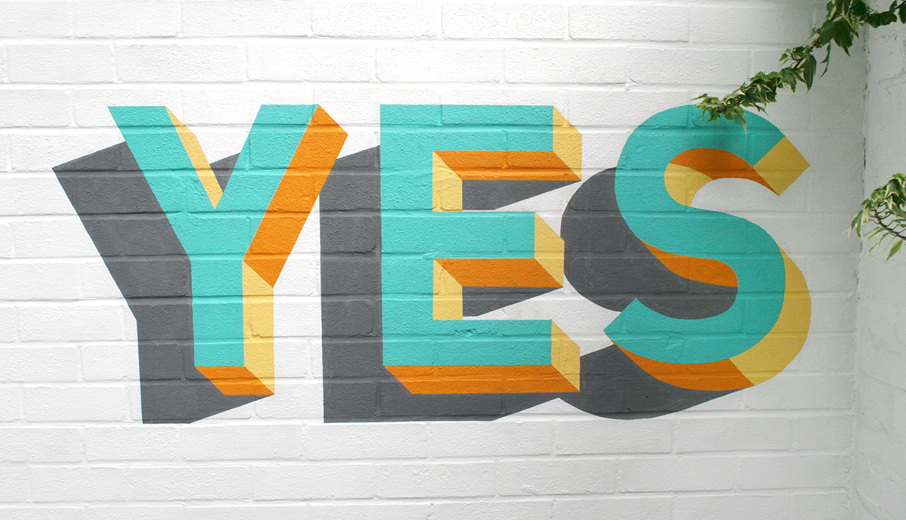 Southbank Tribute - 'YES' Painted Typography - Russell Hardman ...