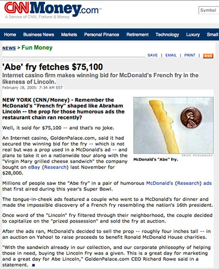 McDonald's "Lincoln Fry" - Jay Manheimer