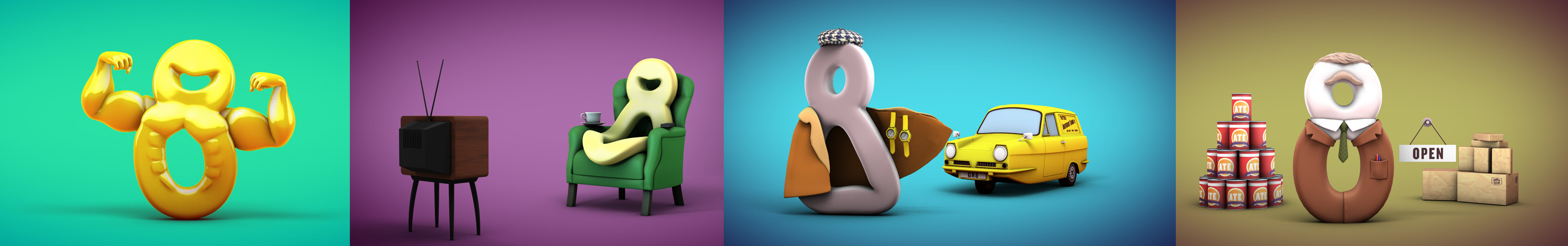 Eight is great - UKtv Gold - Peter Dobes - animation - motion graphics