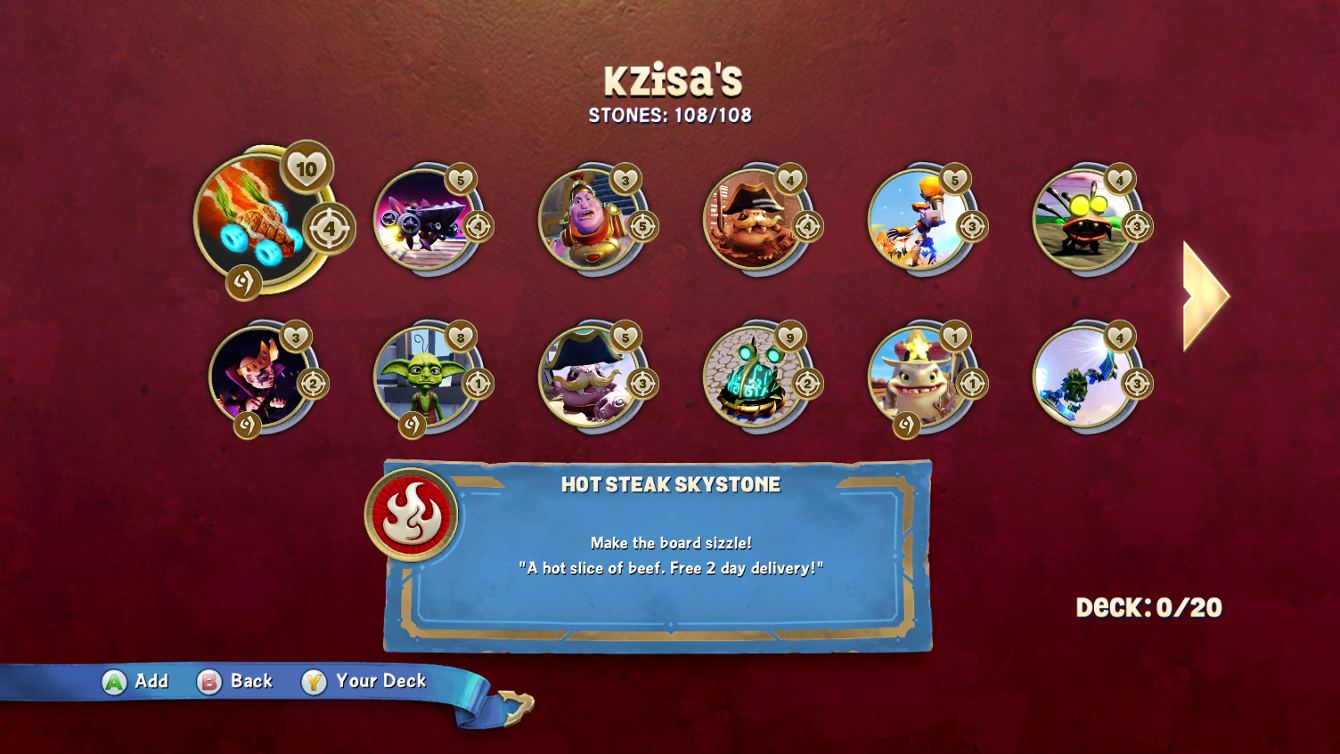 Skystones Deck Builder Menu - Kara Zisa Illustrator & UI Artist