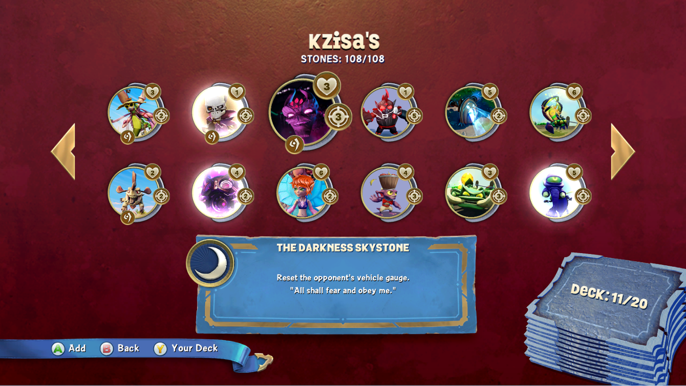 Skystones Deck Builder Menu - Kara Zisa Illustrator & UI Artist