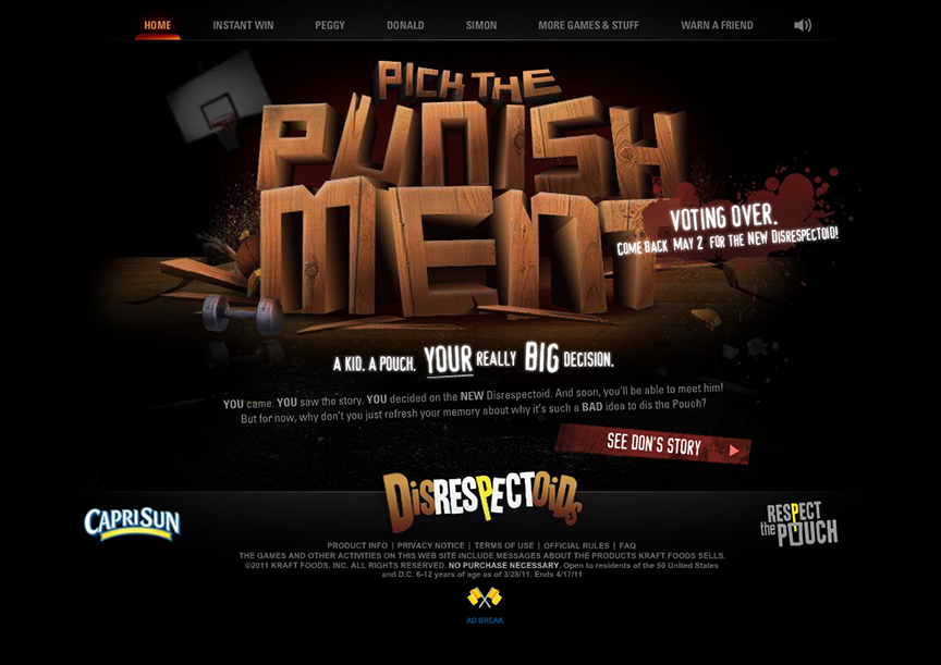Capri Sun — Disrespectoids - Simon Goodship's Interactive Design Portfolio
