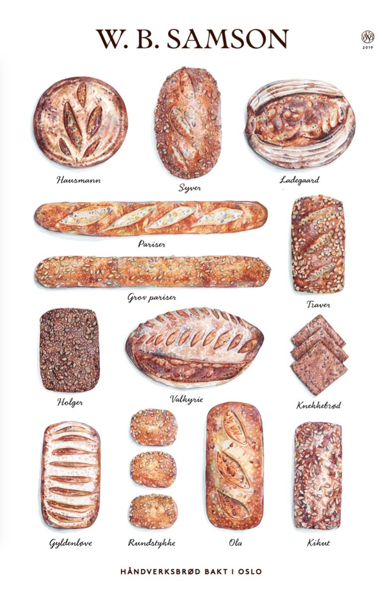 Watercolour Bread Illustrations - Holly Exley Illustration