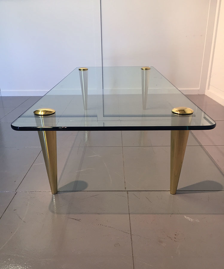 Rare Brass Legged Table by Gilbert Rohde. USA c 1938 - www.philipvarma.com