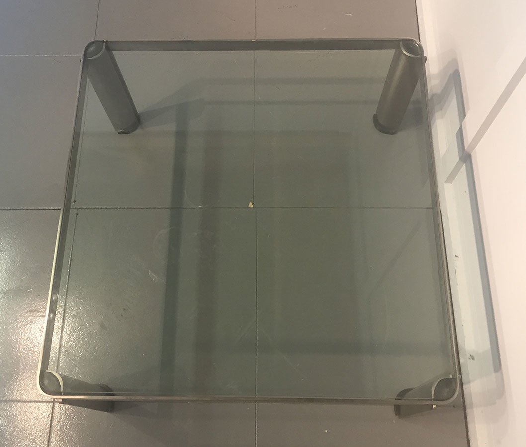 Square Steel Coffee Table. Italian c 1970 - www.philipvarma.com