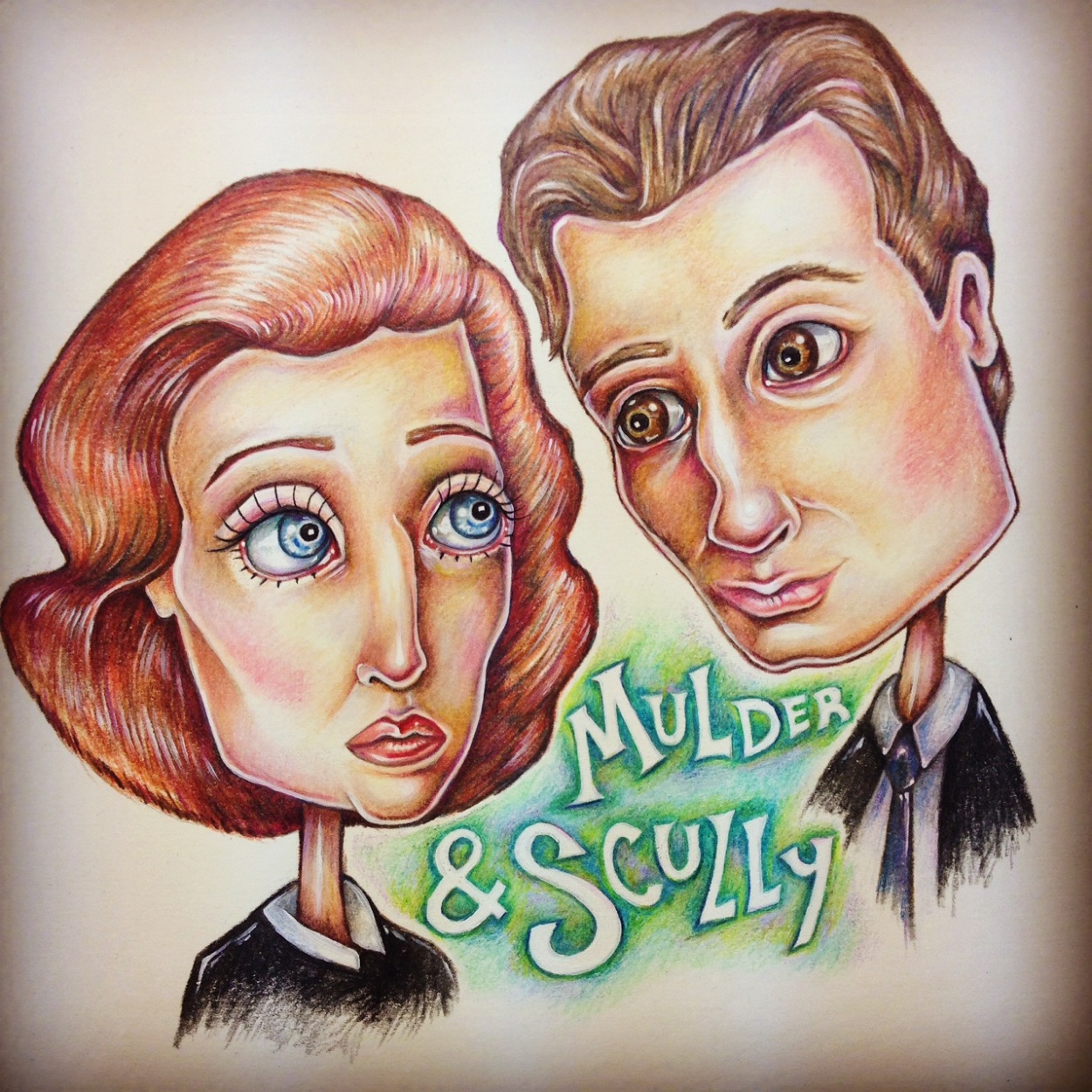 X Files - Mulder & Scully - Sarah Galley Illustration